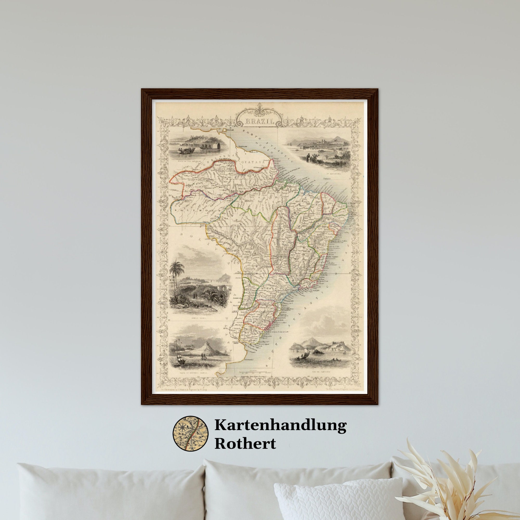 Historical Map of Brazil Around 1850 - Etsy