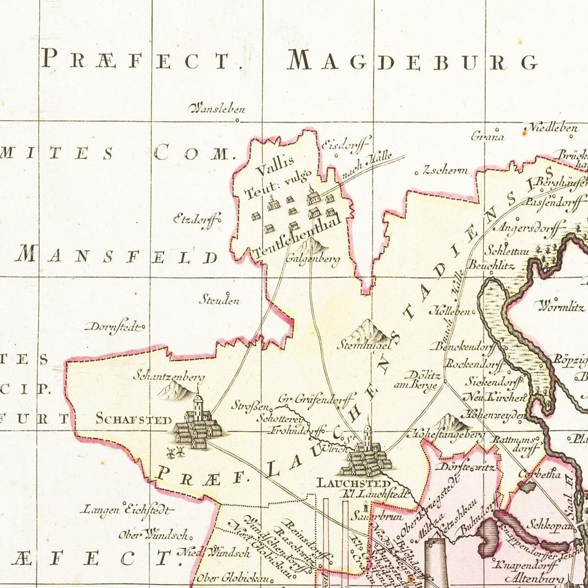 Historical Map of Merseburg Around 1750 - Etsy