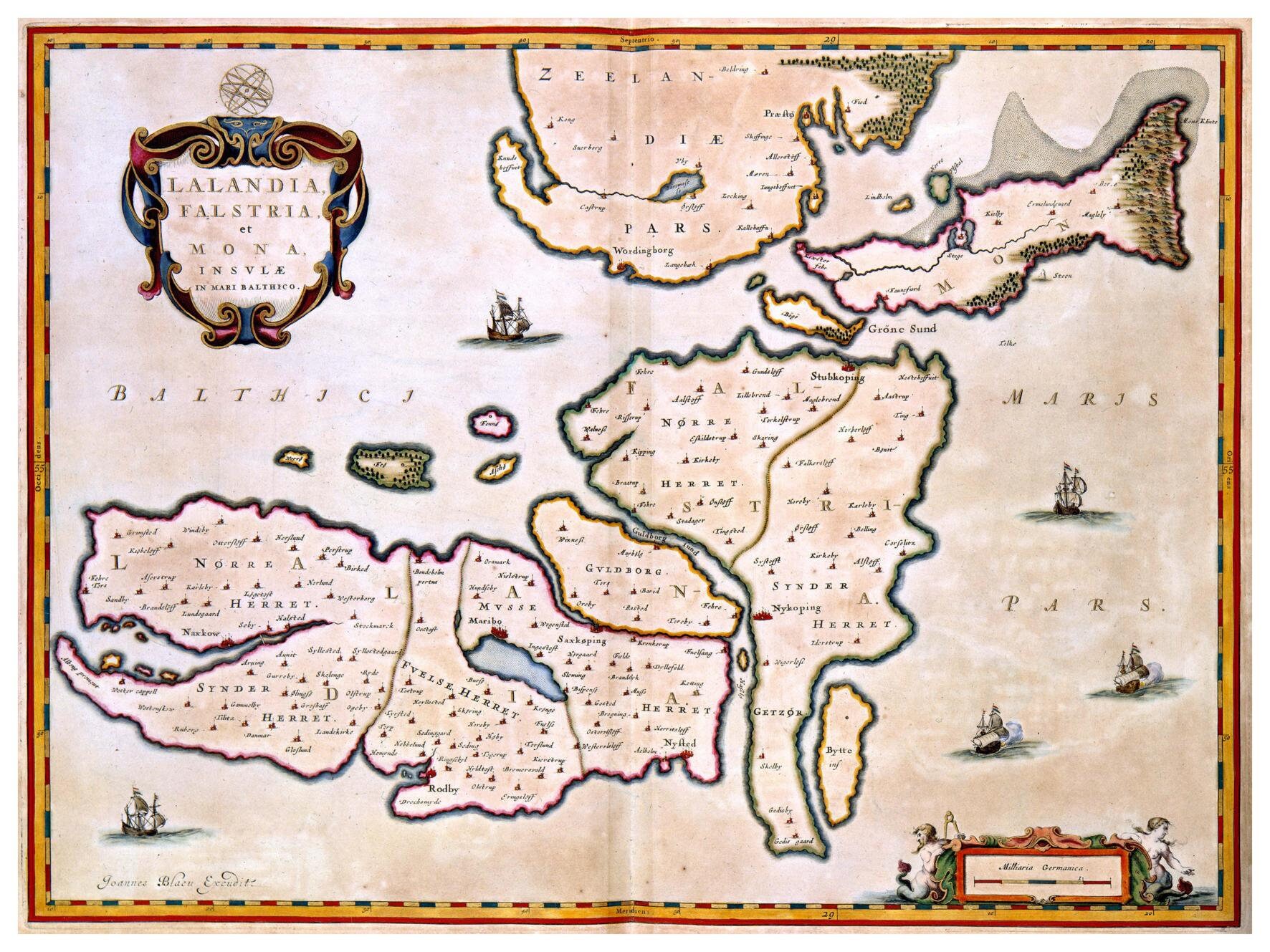 Historical Map of Lolland Around 1690 - Etsy