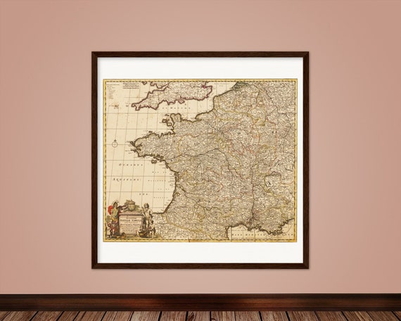 Historical Map France Around 1698 - Etsy