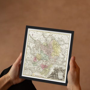 Historical Map of Ellwangen Around 1750 - Etsy