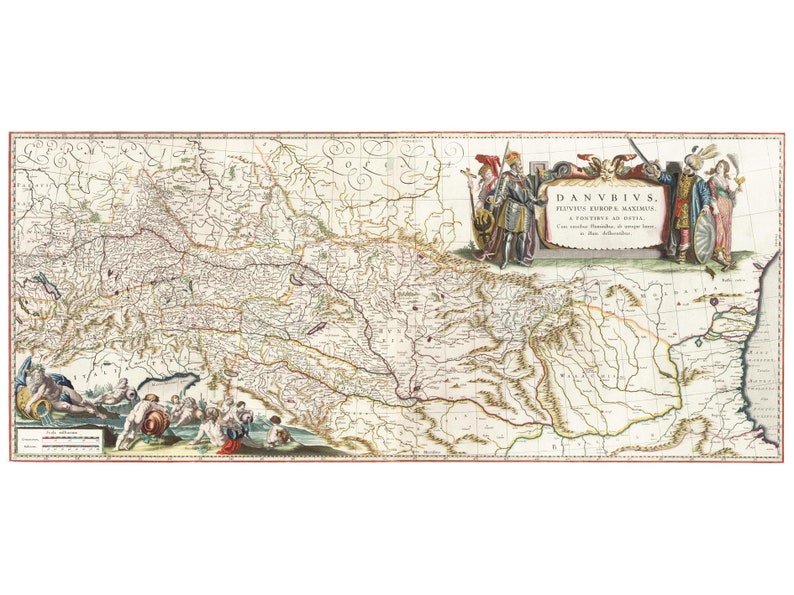 Historical Map Run of the Danube Around 1635 - Etsy
