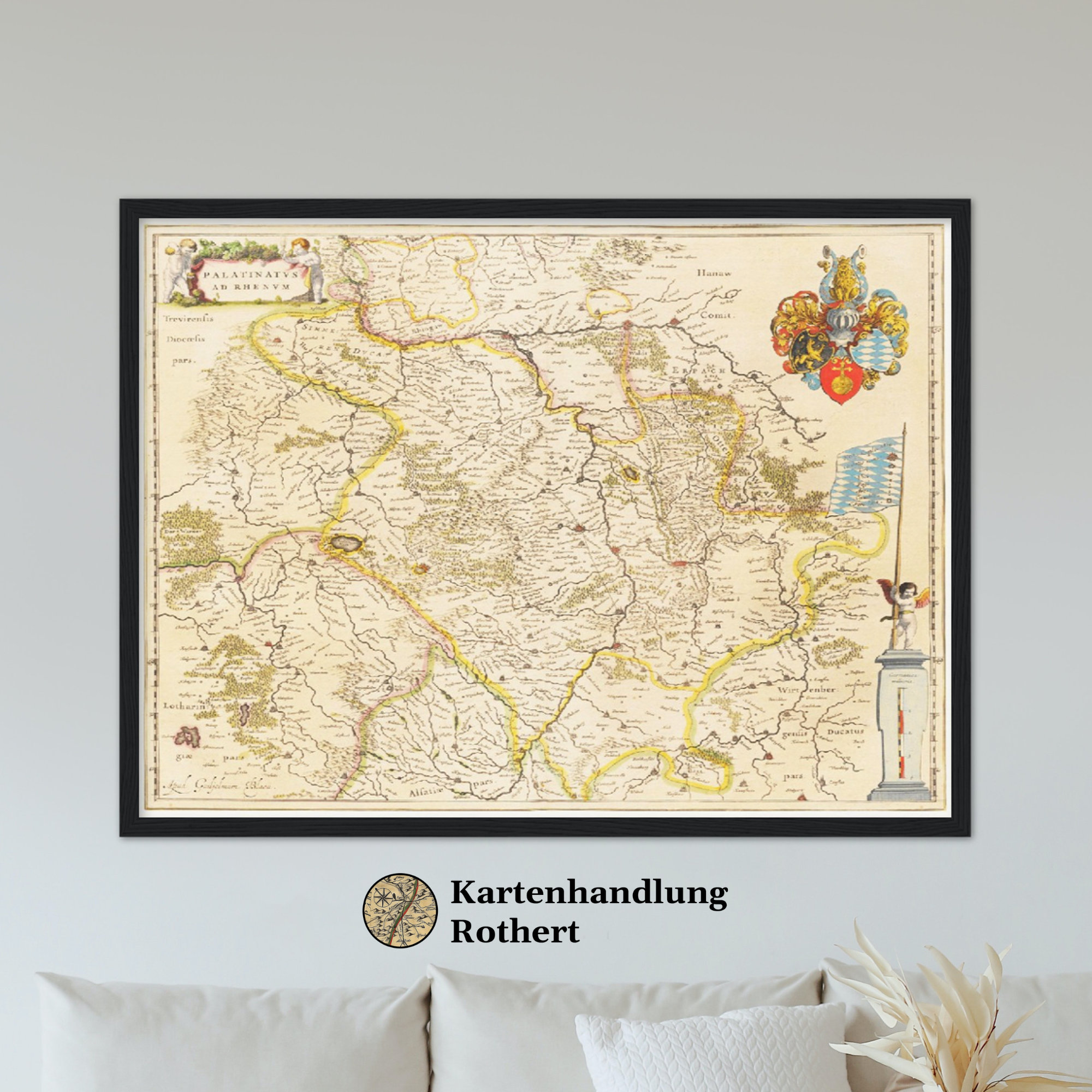 Historical Map of Palatinate Around 1635 - Etsy