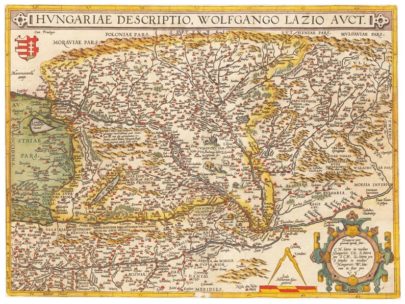Historical Map of Hungary Around 1609 - Etsy