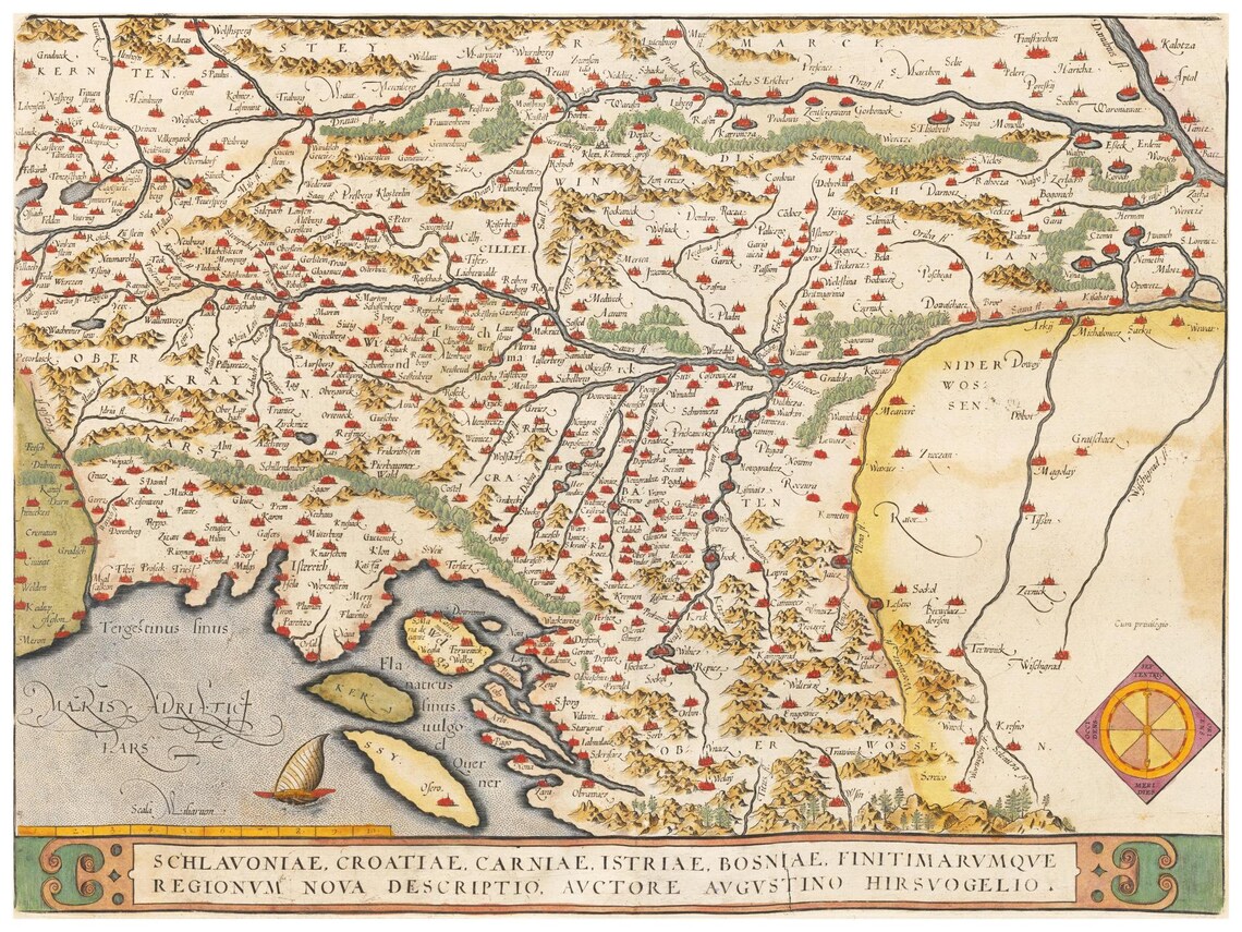 Historical Map of Croatia Around 1609 - Etsy