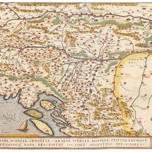 Historical Map of Croatia Around 1609 - Etsy