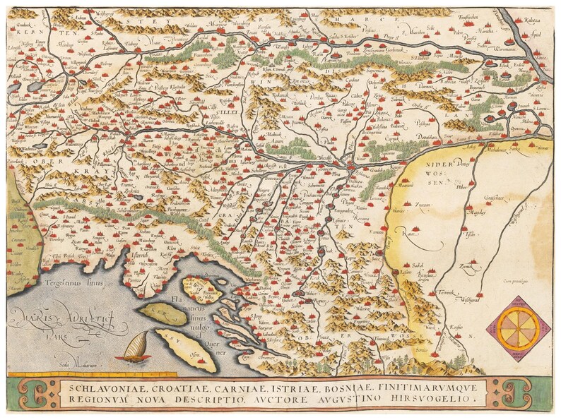 Historical Map of Croatia Around 1609 - Etsy