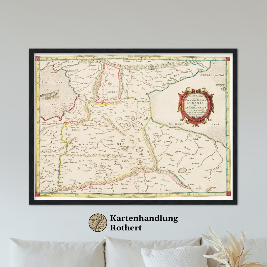 Historical Map of Caucasus Around 1704 - Etsy