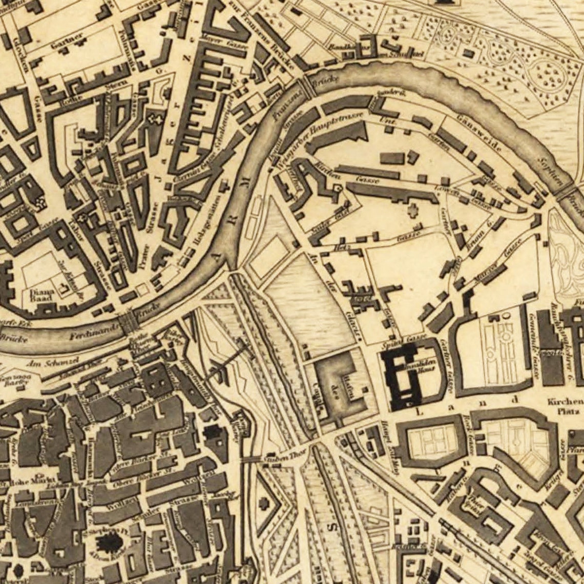 Historischer Stadtplan von Wien um 1844 Nachdruck der Karte | Etsy