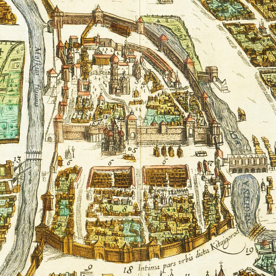 Historical City Map Moscow Around 1612 - Etsy