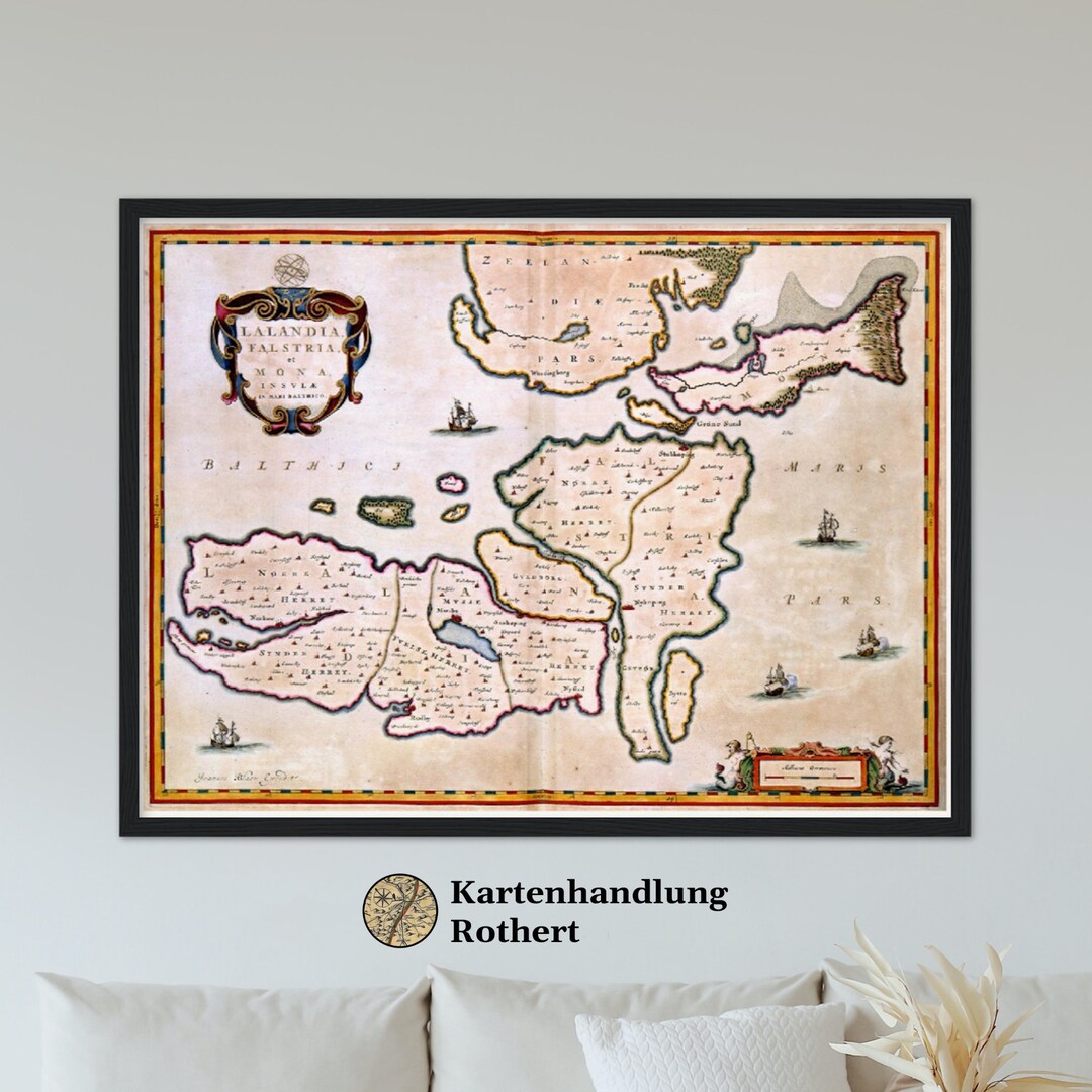 Historical Map of Lolland Around 1690 - Etsy