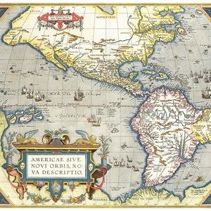 Historical Map of America Around 1570 - Etsy