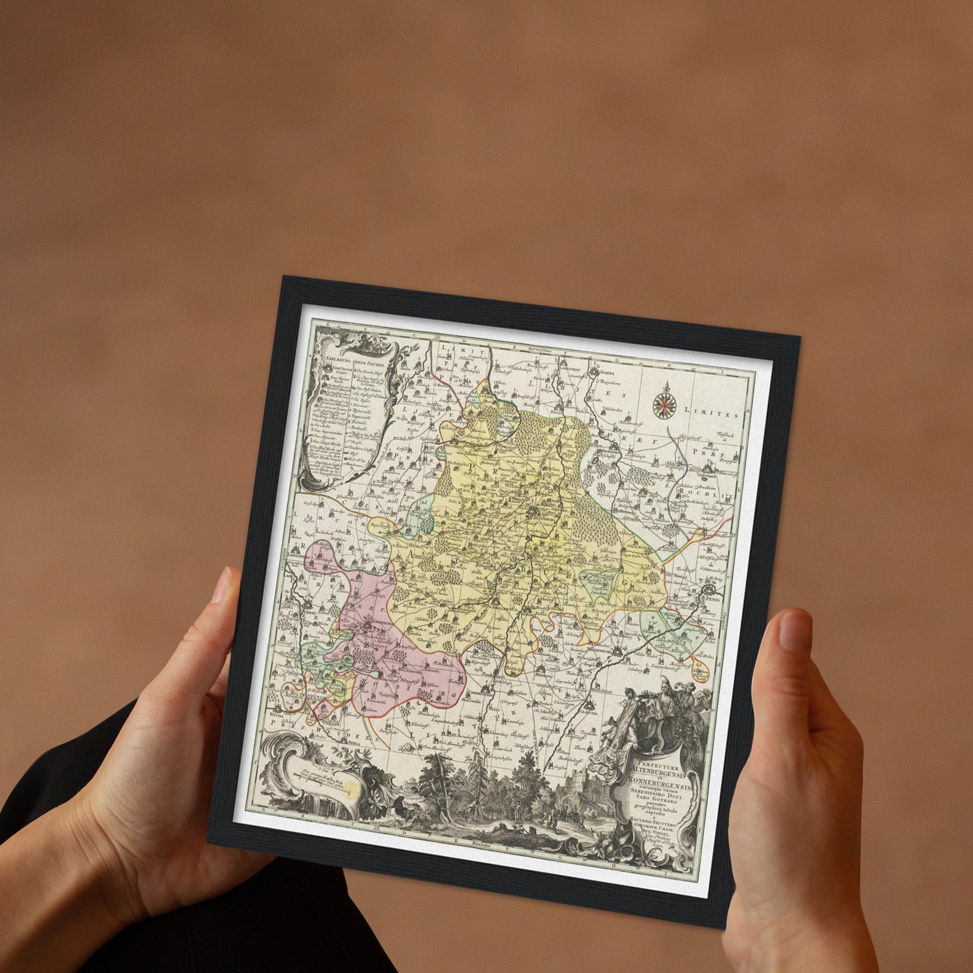 Historical Map Altenburg Around 1750 - Etsy