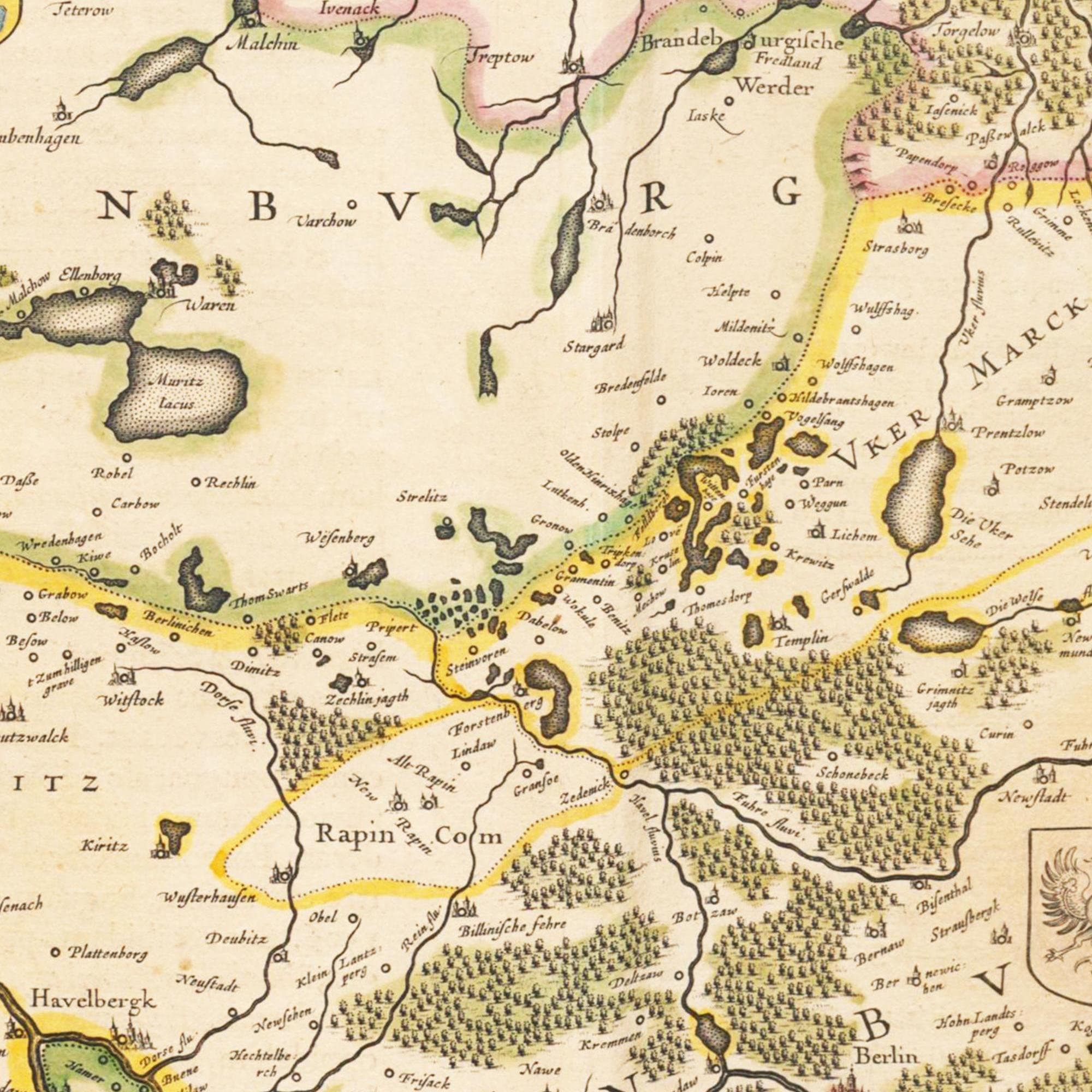 Historical Map Brandenburg Around 1635 - Etsy