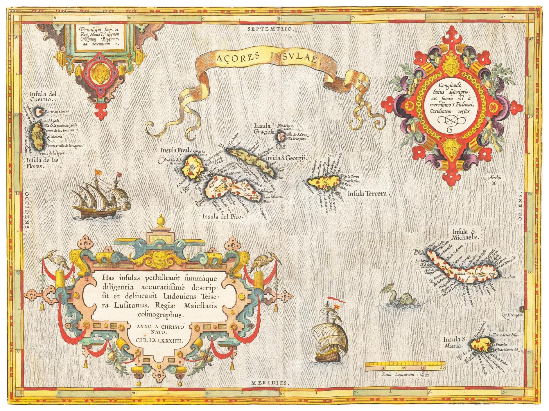 Historical Map Azores Around 1609 - Etsy