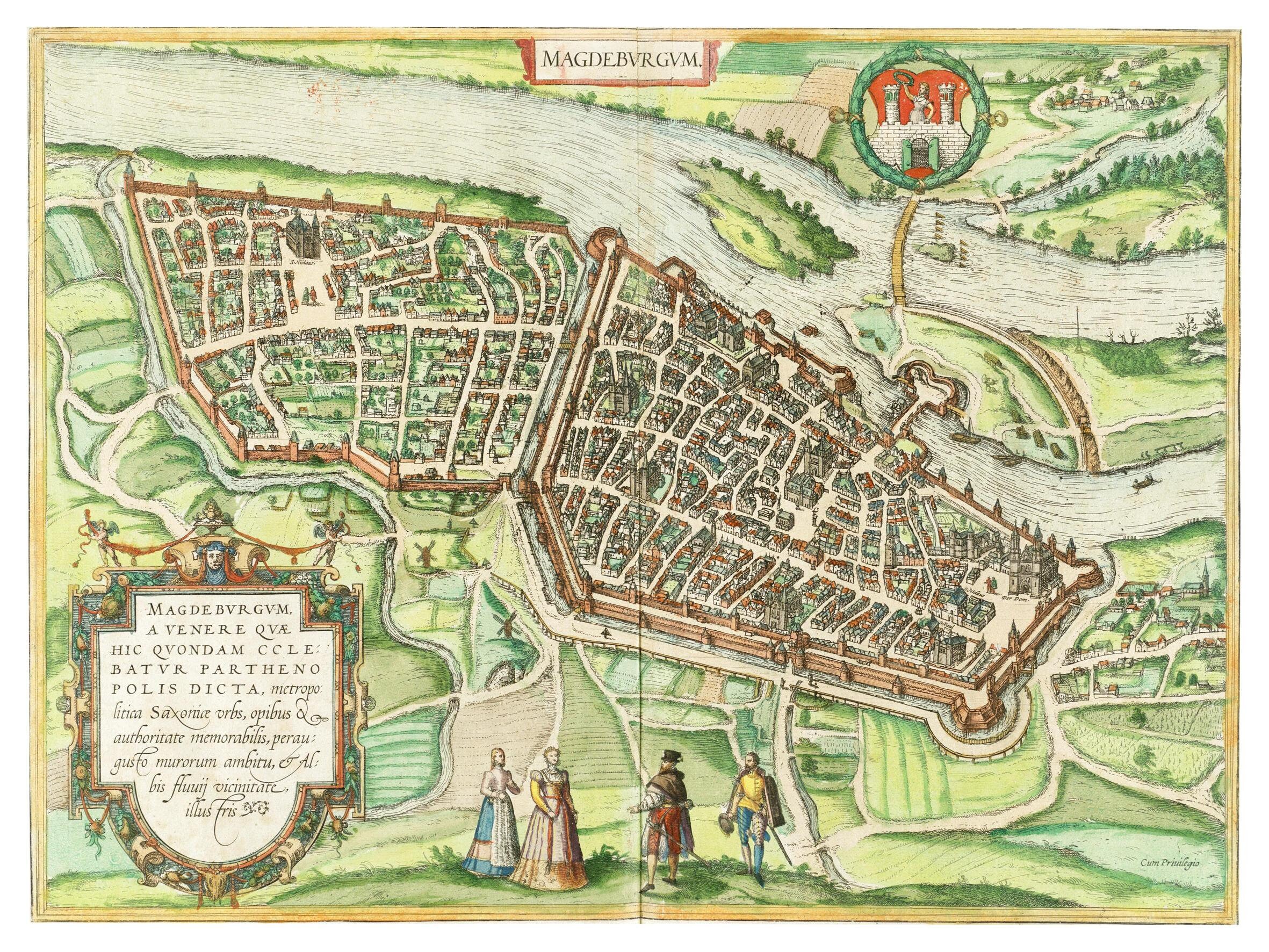Historical City Map Magdeburg Around 1580 - Etsy