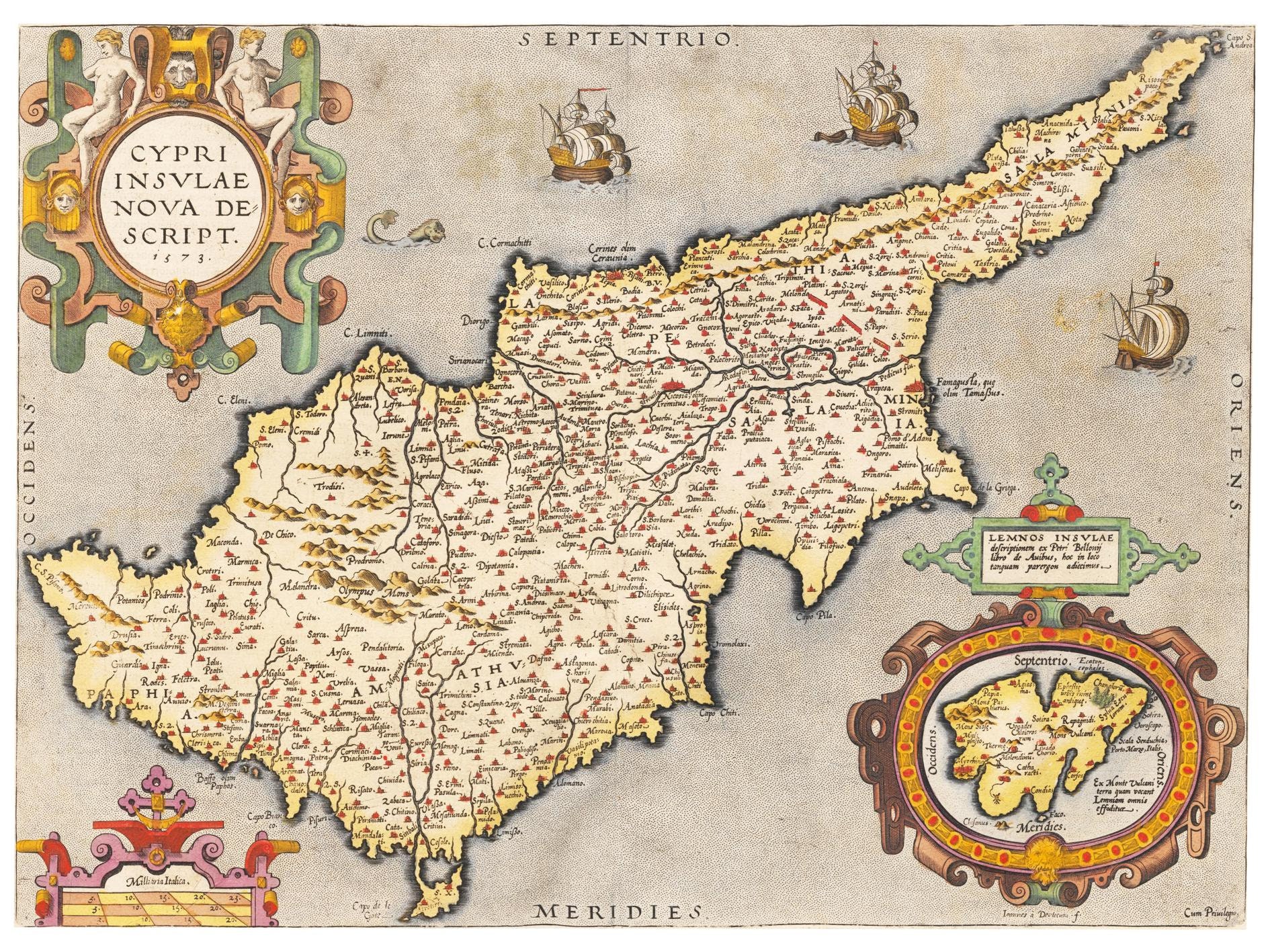 Historical Map Cyprus Around 1609 - Etsy