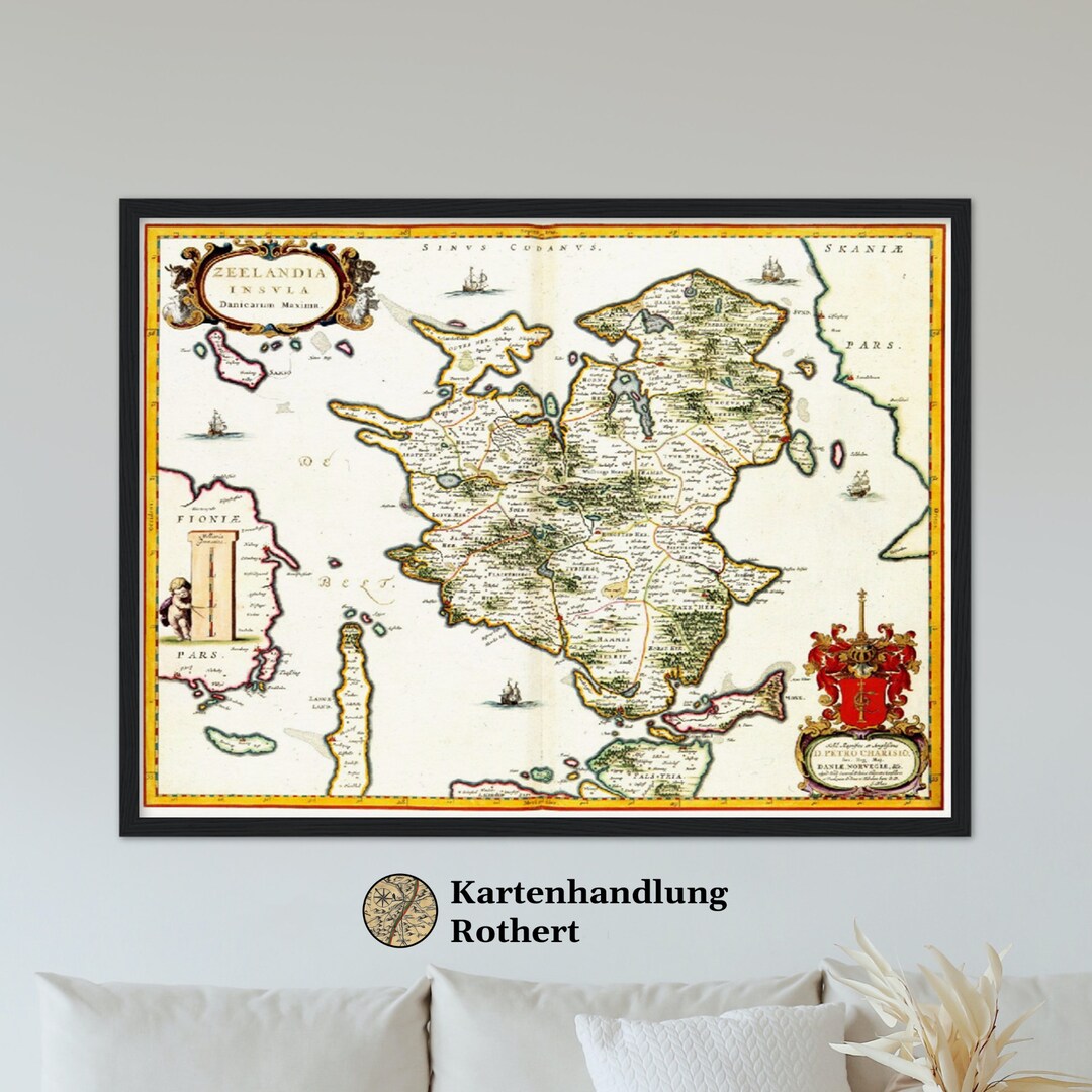 Historical Map of Seeland Around 1690 - Etsy