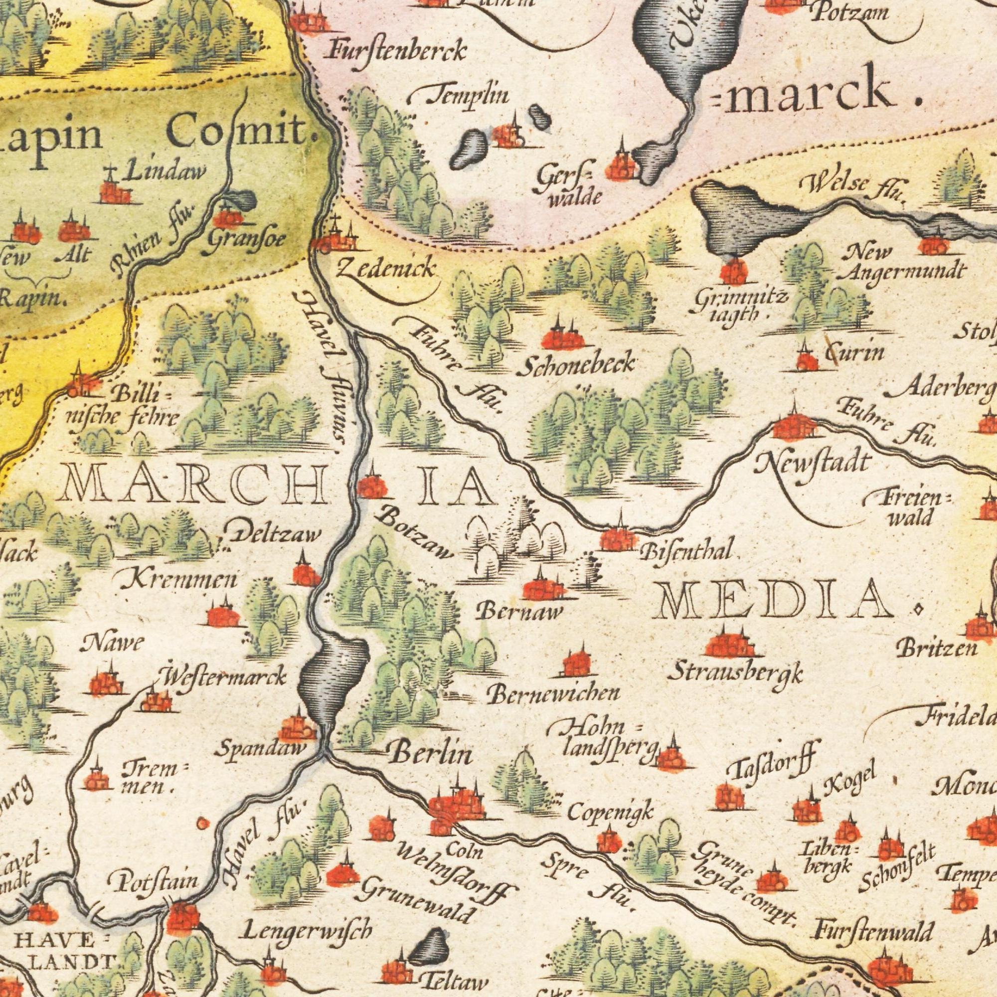 Historical Map of Brandenburg Around 1609 - Etsy