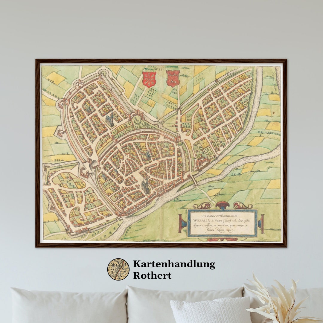 Historischer Stadtplan Wesel um 1592 - Etsy.de