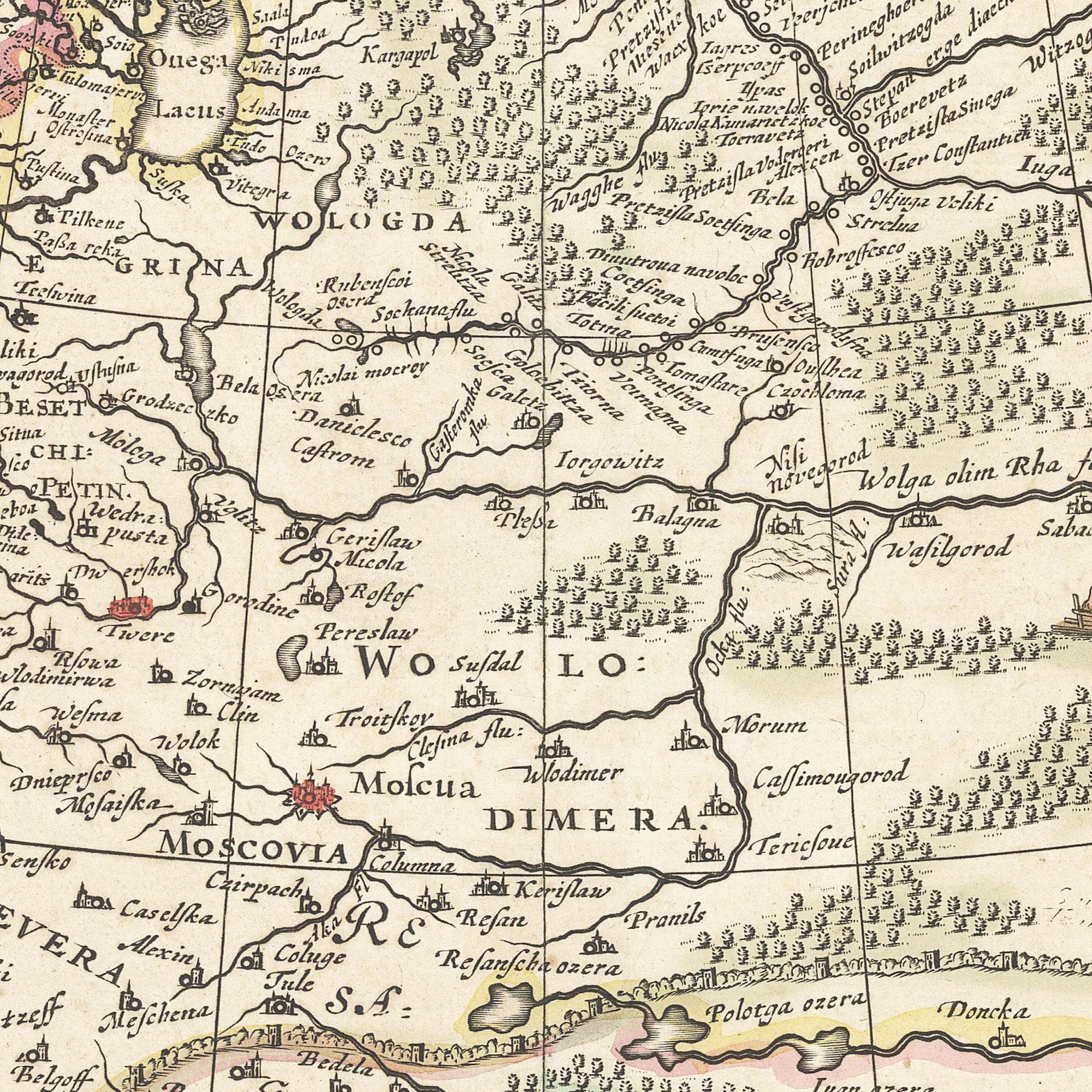 Historical Map of Russia Around 1651 - Etsy