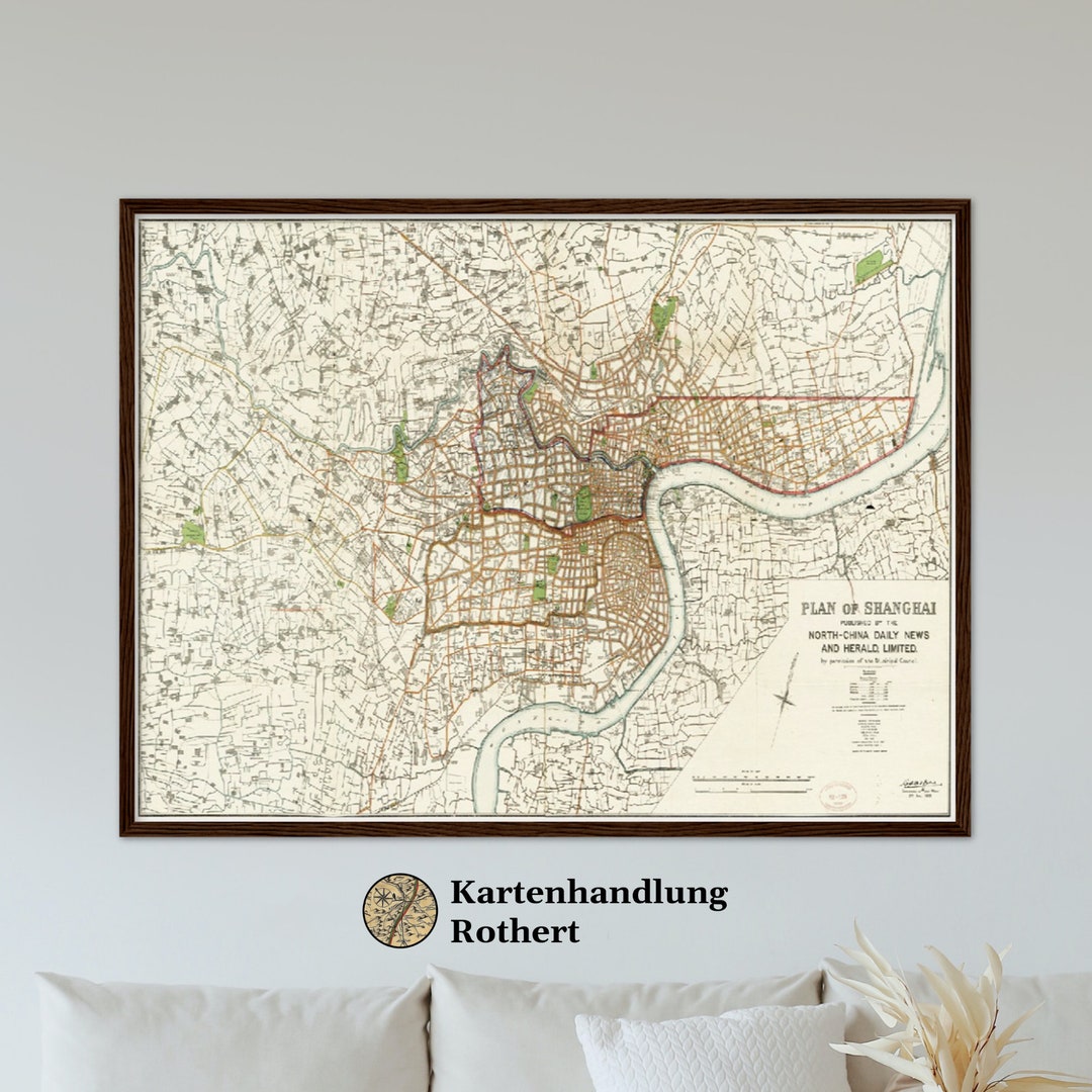 Historical City Map Shanghai Around 1928 - Etsy
