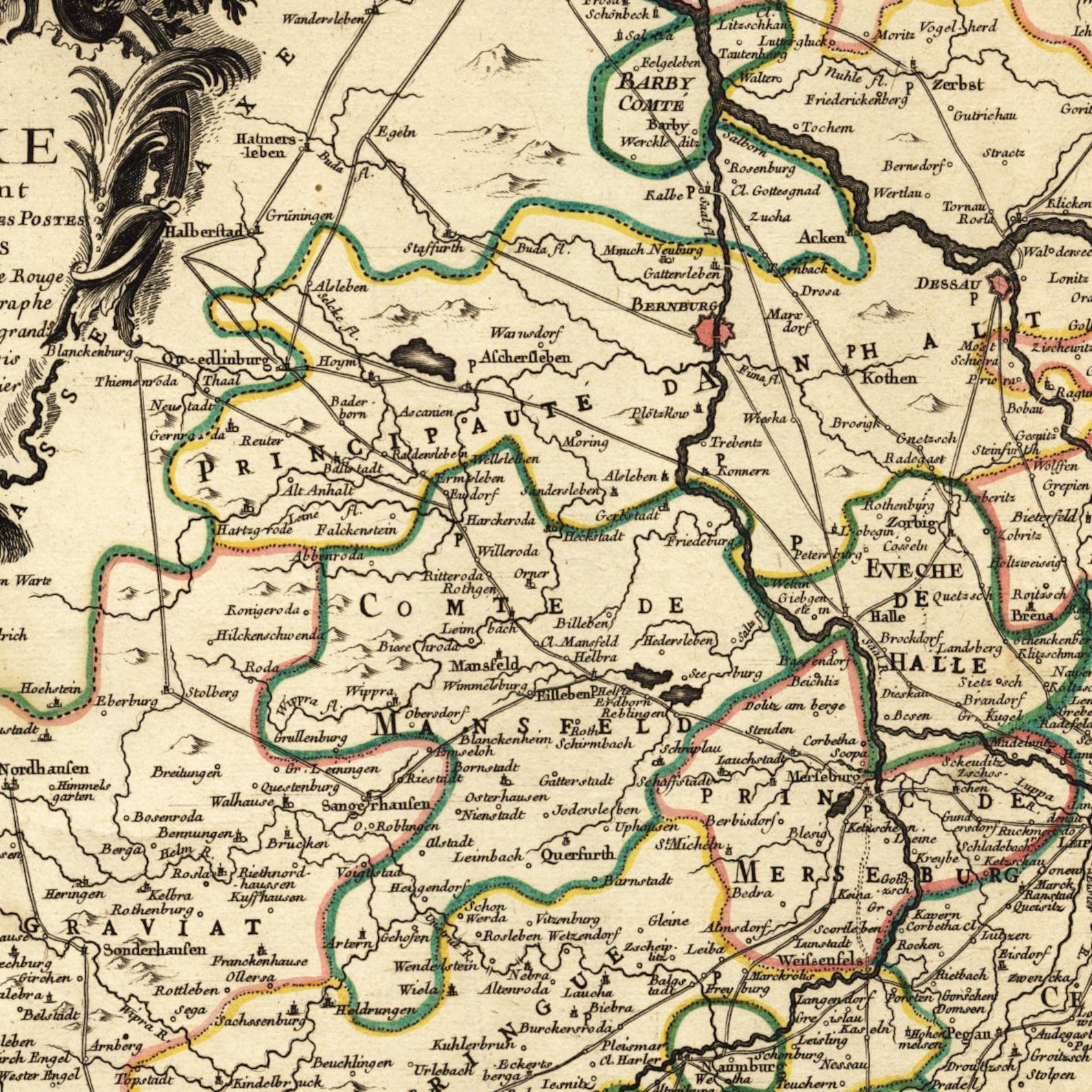 Historical map of Saxony around 1743 reprint of the map | Etsy