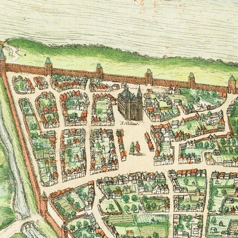 Historical City Map Magdeburg Around 1580 - Etsy