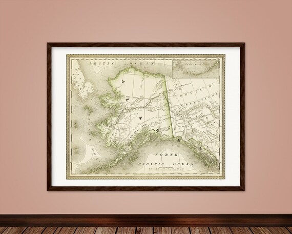 Historical Map Alaska Around 1882 - Etsy