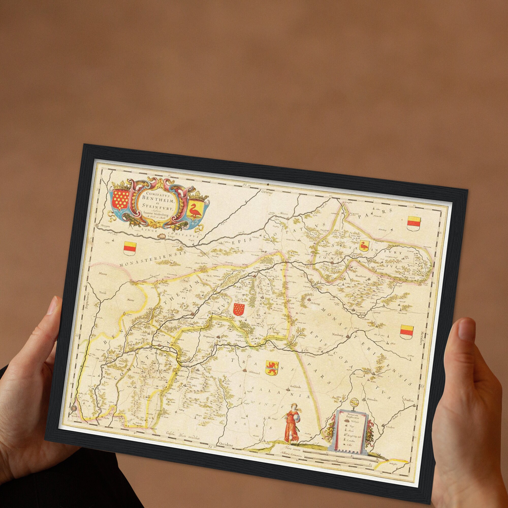 Historical Map Grafschaft Bentheim Around 1635 - Etsy