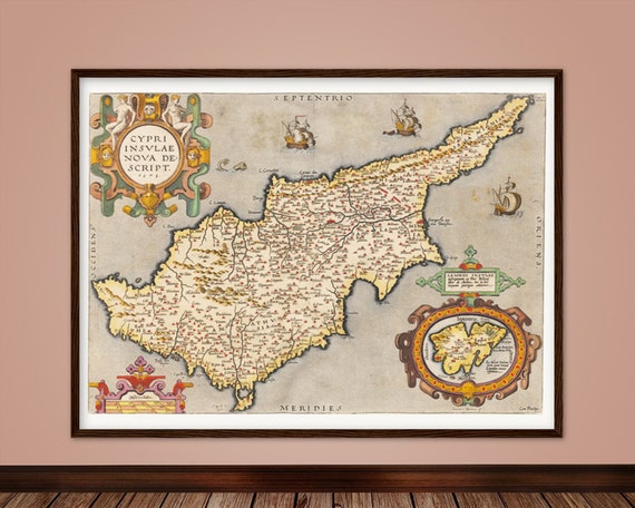 Historical Map Cyprus Around 1609 - Etsy