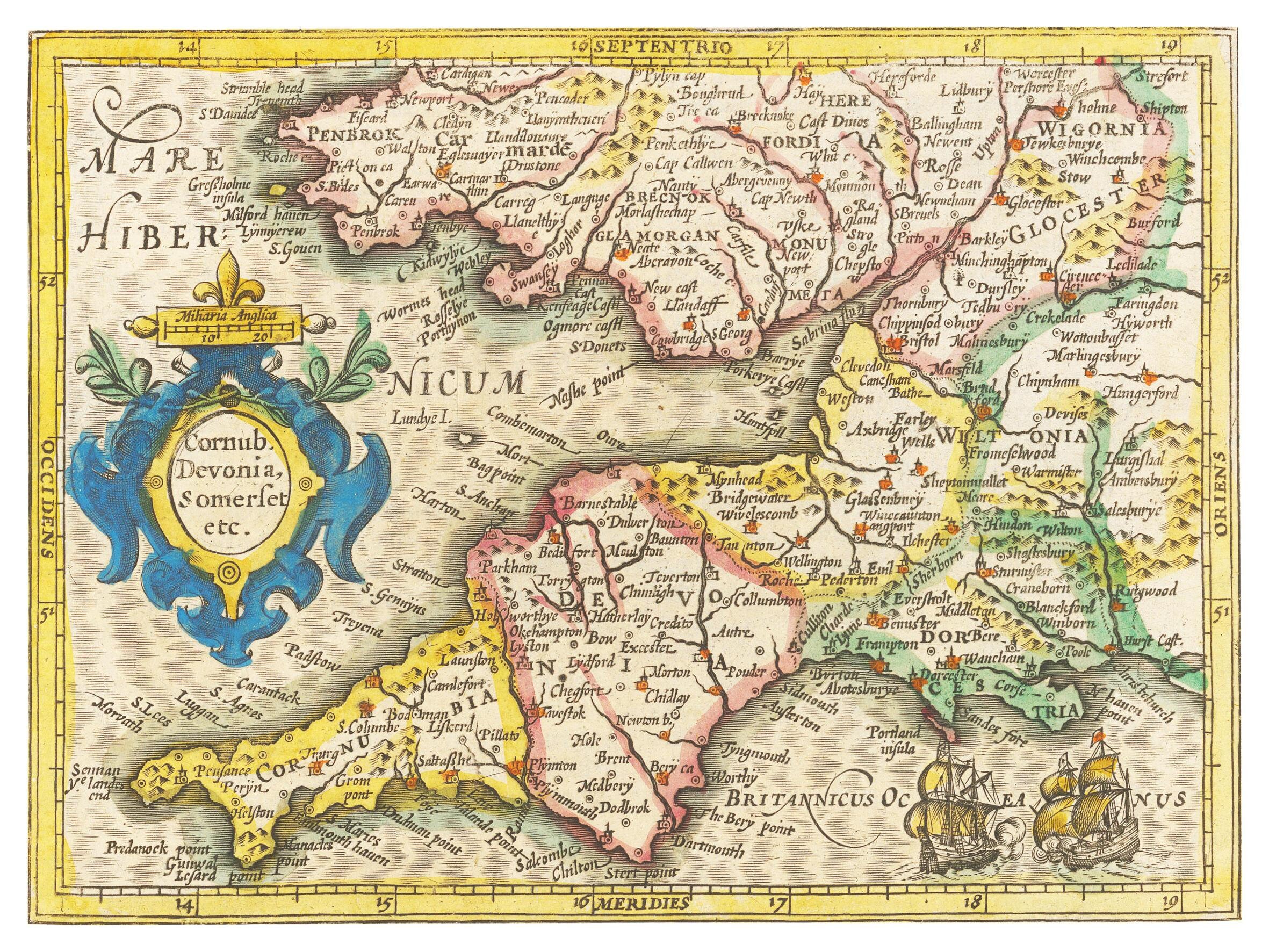 Historical Cornwall Map Around 1609 - Etsy