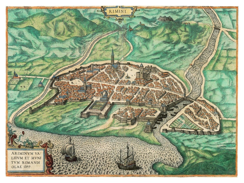 Historical City View Rimini Around 1609 - Etsy