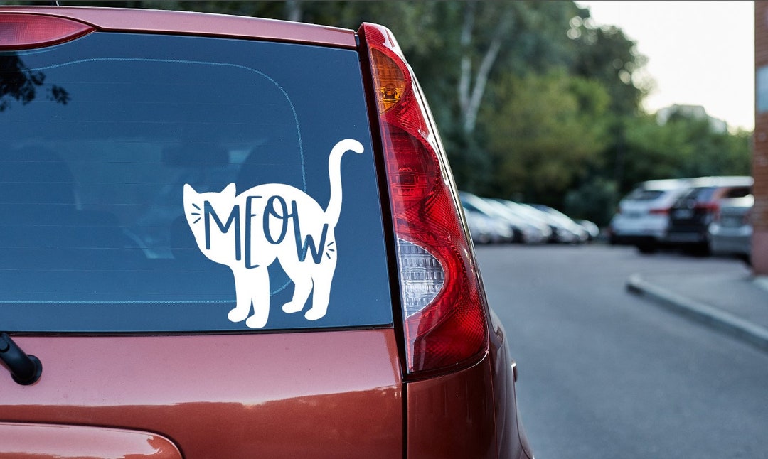 Cat Meow Decal Free Shipping Vinyl Decal Custom Decal Car Sticker ...