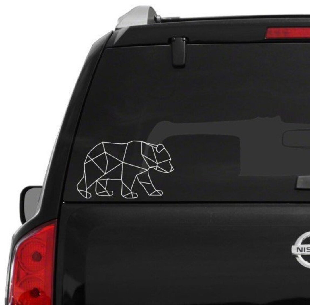 Geometric Bear Car Decal Free Shipping Vinyl Decal Custom - Etsy