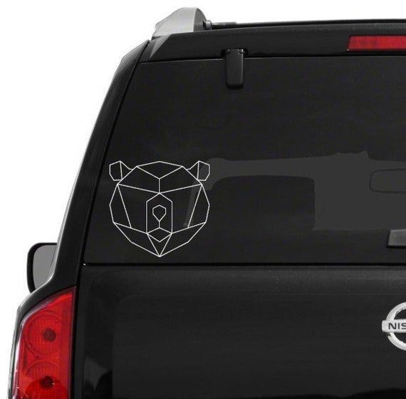 Geometric Bear Face Car Decal Free Shipping Vinyl Decal Custom | Etsy
