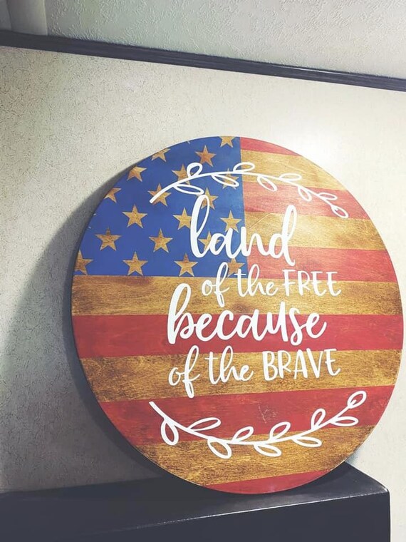 Land of the Free Because of the Brave Veteran Army Family - Etsy