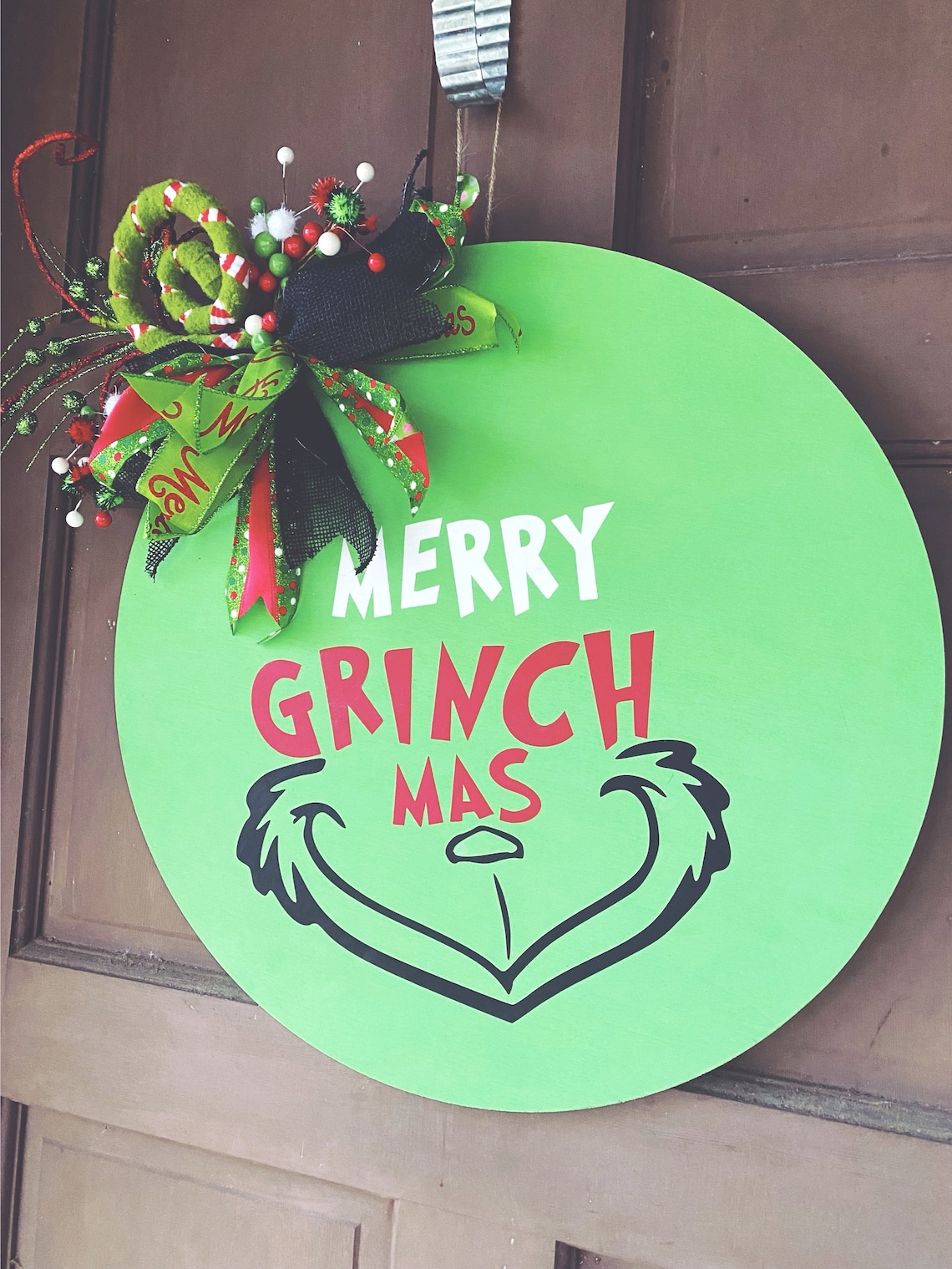 Front Door Decor Grinch Front Door Wreath Grinch Door - Etsy