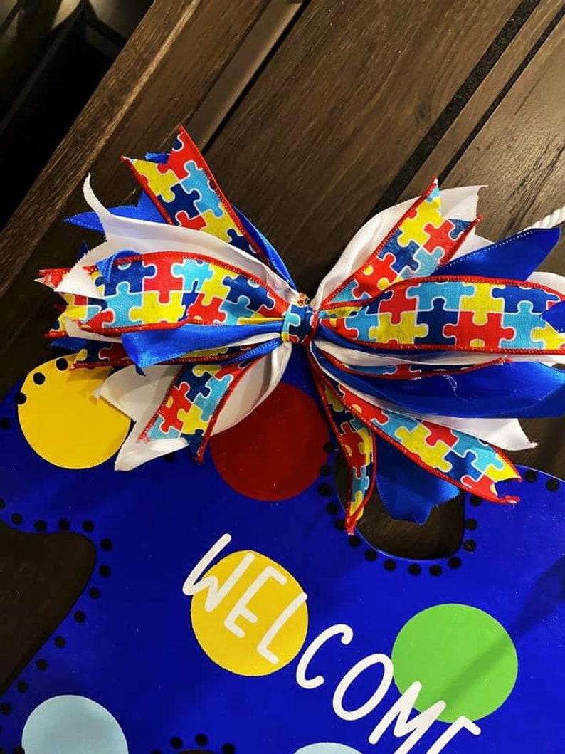 Autism Awareness Door Hanger Autism Door Hanger Puzzle Piece | Etsy