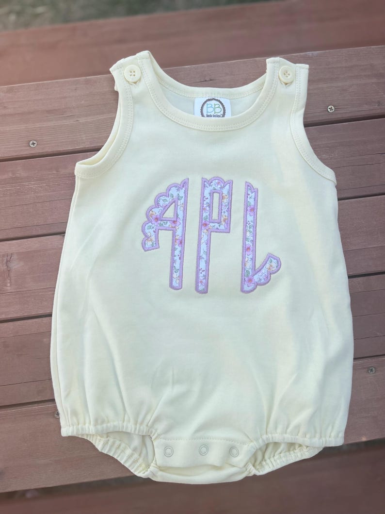 Girls Embroidered Monogram Sun Bubble, Personalized Summer Outfit - Etsy