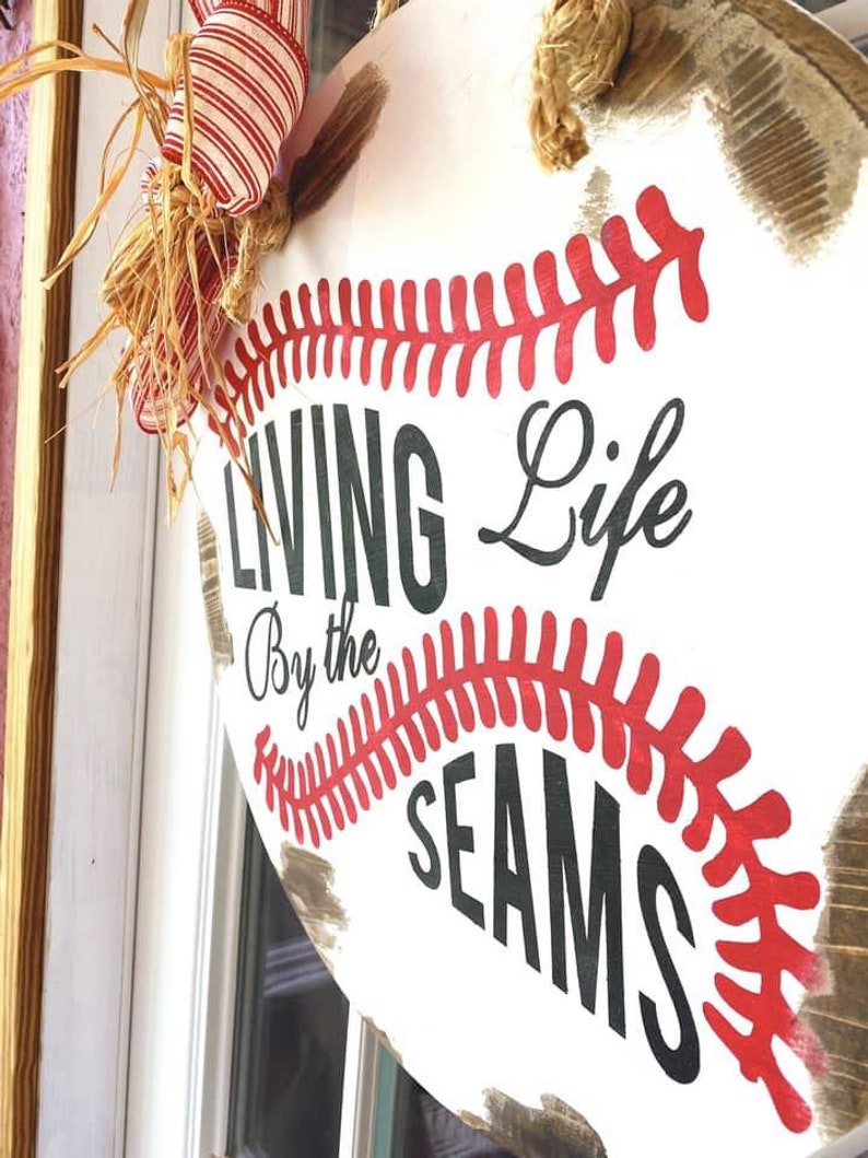 Round Baseball Door Hanger Round Door Hanger Round Sign - Etsy