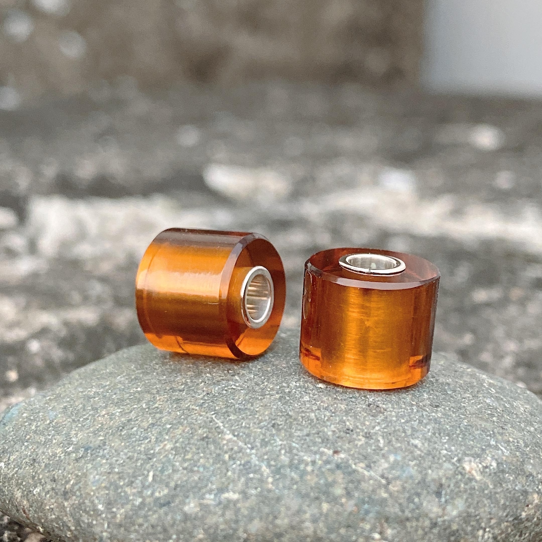 Honey Citrine Bead Silver Core, Loose Gemstone Bead, Charm for Beaded ...