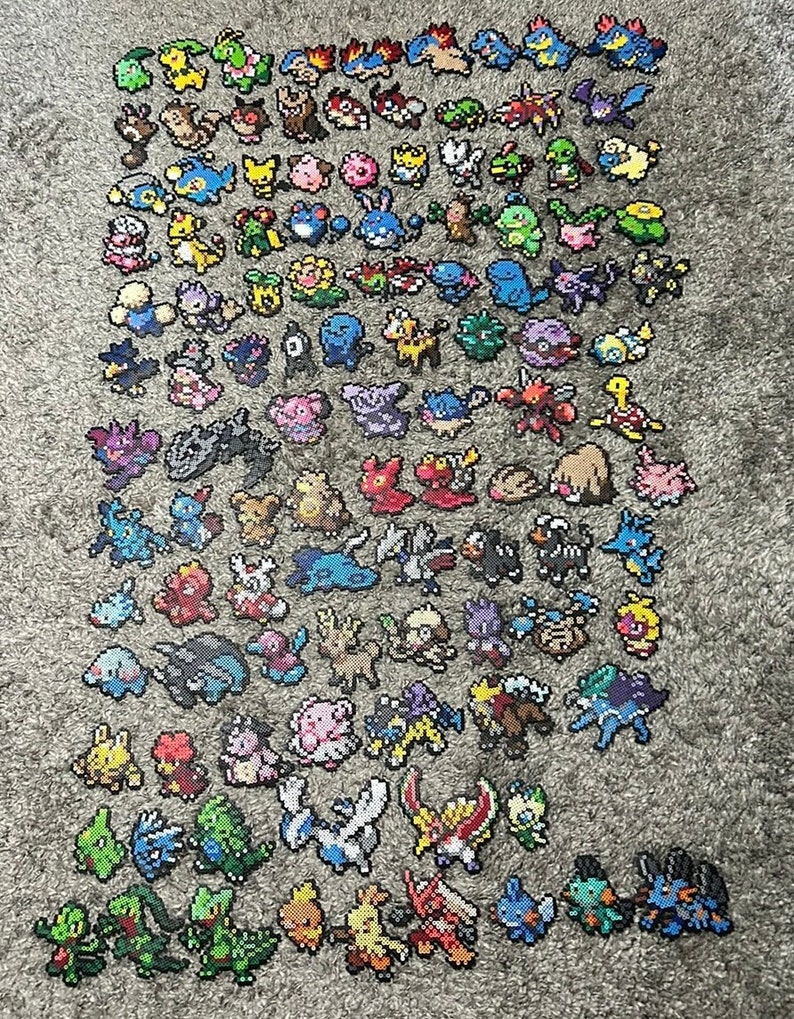 Pokemon Gen 2 Perler Sprites COMPLETE SET - Etsy