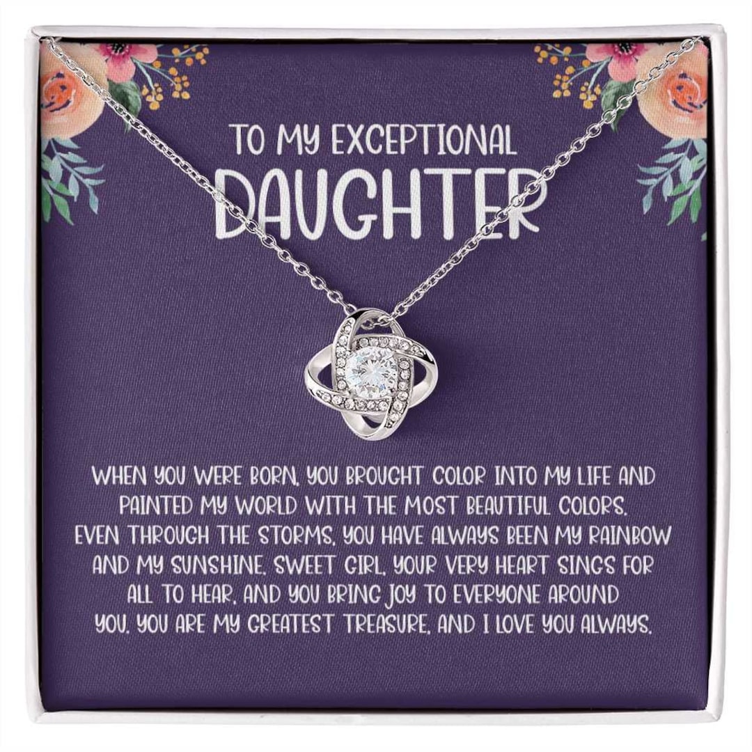 Daughter Sweet Appreciation Message Card Necklace From Mom - Etsy