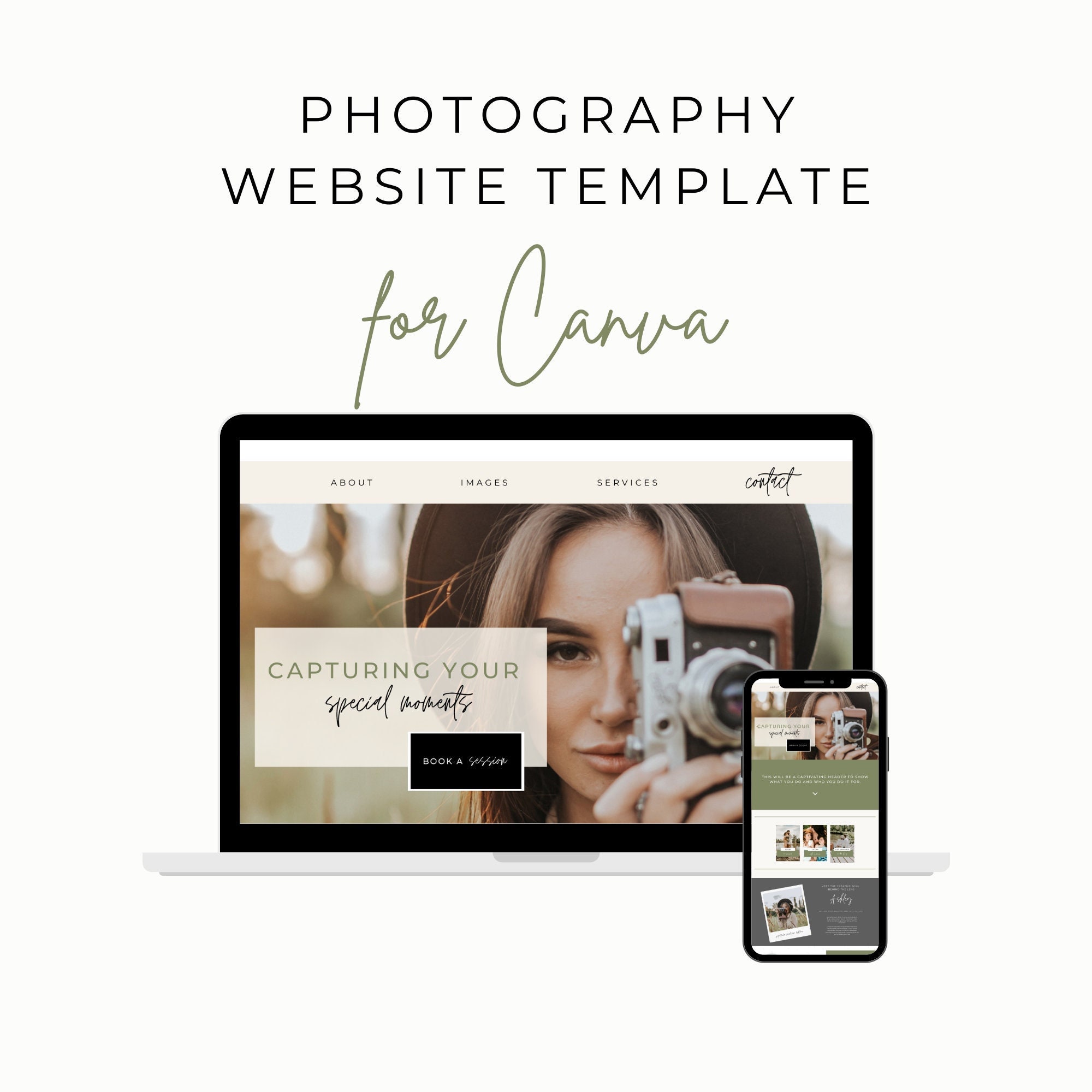 Canva Website Template for Photographers Canva Website Photography ...
