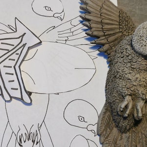 EASY Parakeet Template for Hand Building Sculpture. Youtube Link to ...