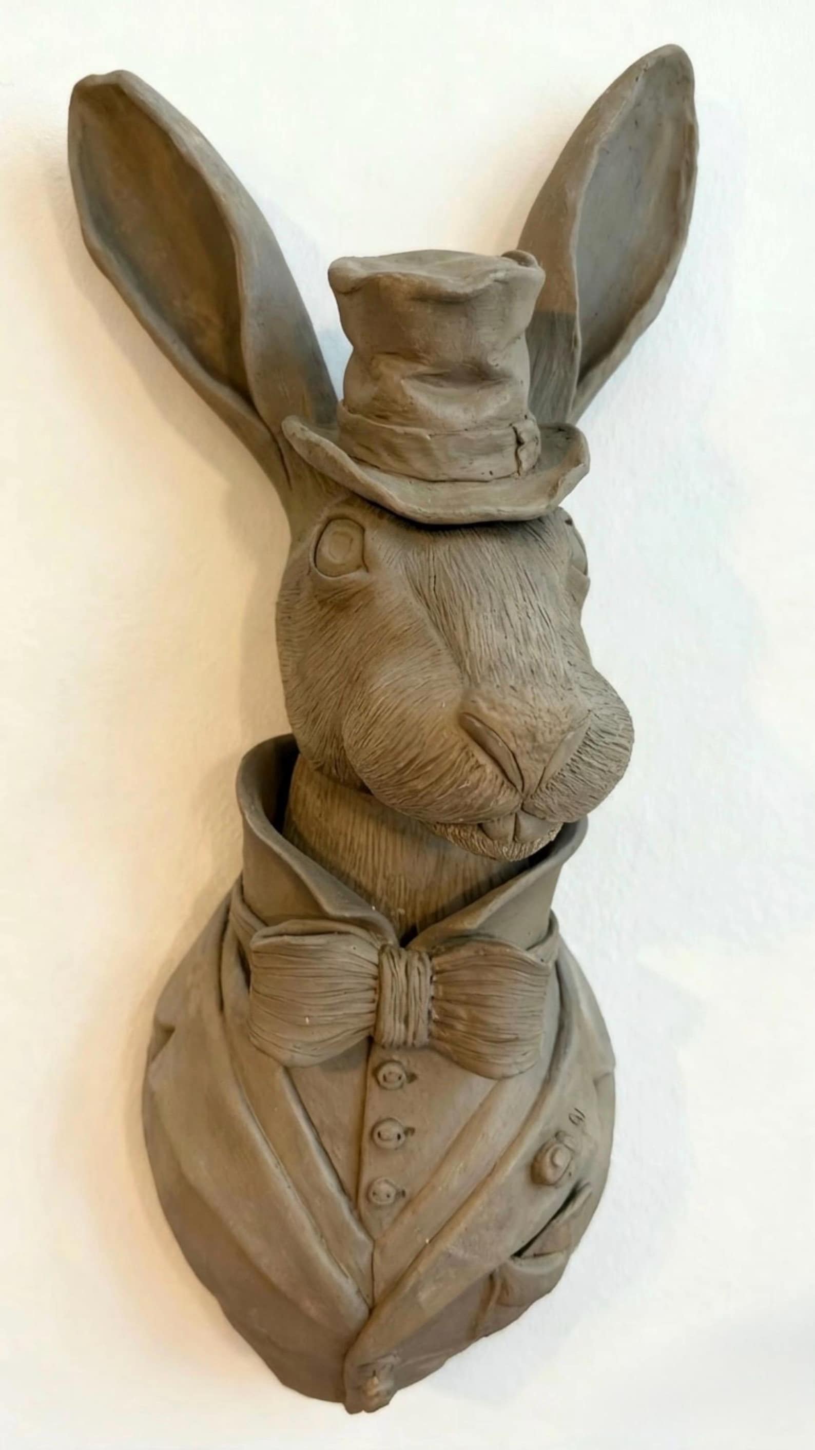 Hare Wall Mounted Head, Pottery Sculpture Template, Hand Building Clay ...