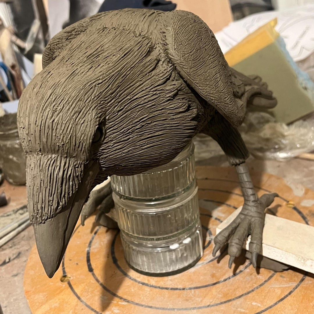 Raven Clay Slab Building Template Pattern for Ceramic Sculpture ...