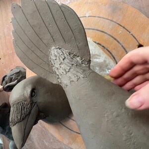 Raven Sculpture Template Pattern for Hand Building in Clay Includes 7 ...