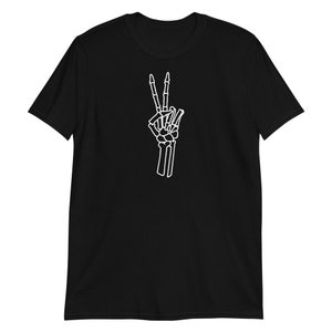 Skeleton Hand Peace Sign Shirt // Halloween Shirt, Hippie Shirt ...